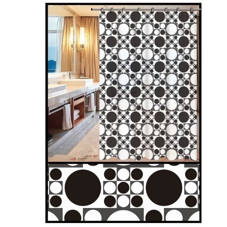 Купити Штора для ванної з поліетилену Zerix SCP-005-180x180 (Візерунок ...